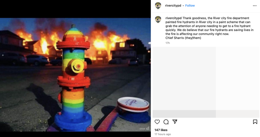 Fact Check: FAKE Photo Shows California Fire Hydrant In Rainbow Colors With January 2025 ...